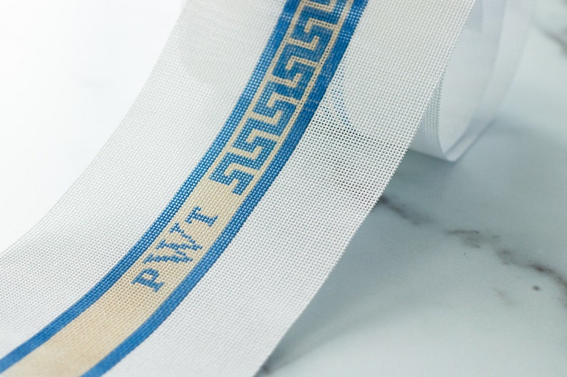 Hand Painted Greek Key Needlepoint Belt DIY Canvas | Etsy