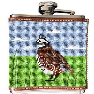 Quail Needlepoint Flask Finished - Etsy