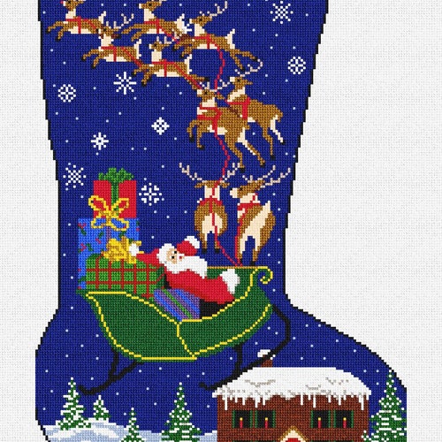 Vintage Santa Needlepoint Christmas Stocking DIY Kit - Etsy