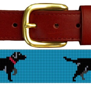 Black Lab Needlepoint Belt Finished | Etsy