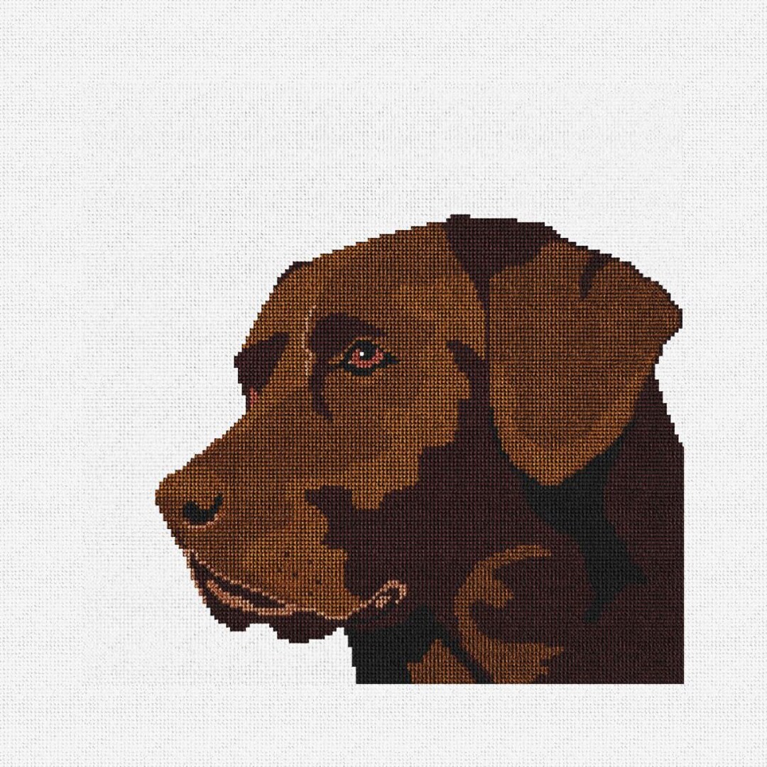Chocolate Lab Needlepoint Pillow DIY Kit - Etsy