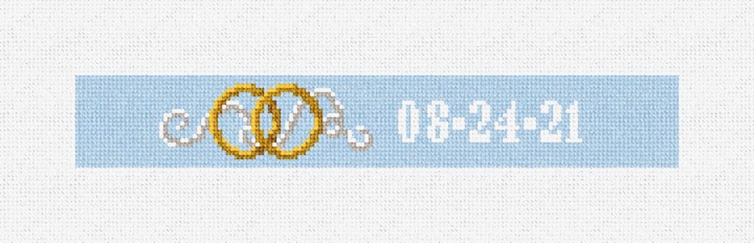 Wedding Rings Needlepoint Key Fob DIY Kit - Etsy