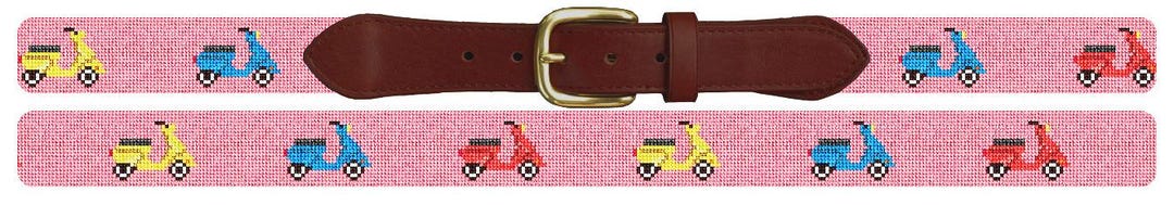 Preppy Scooter Finished Needlepoint Belt - Etsy