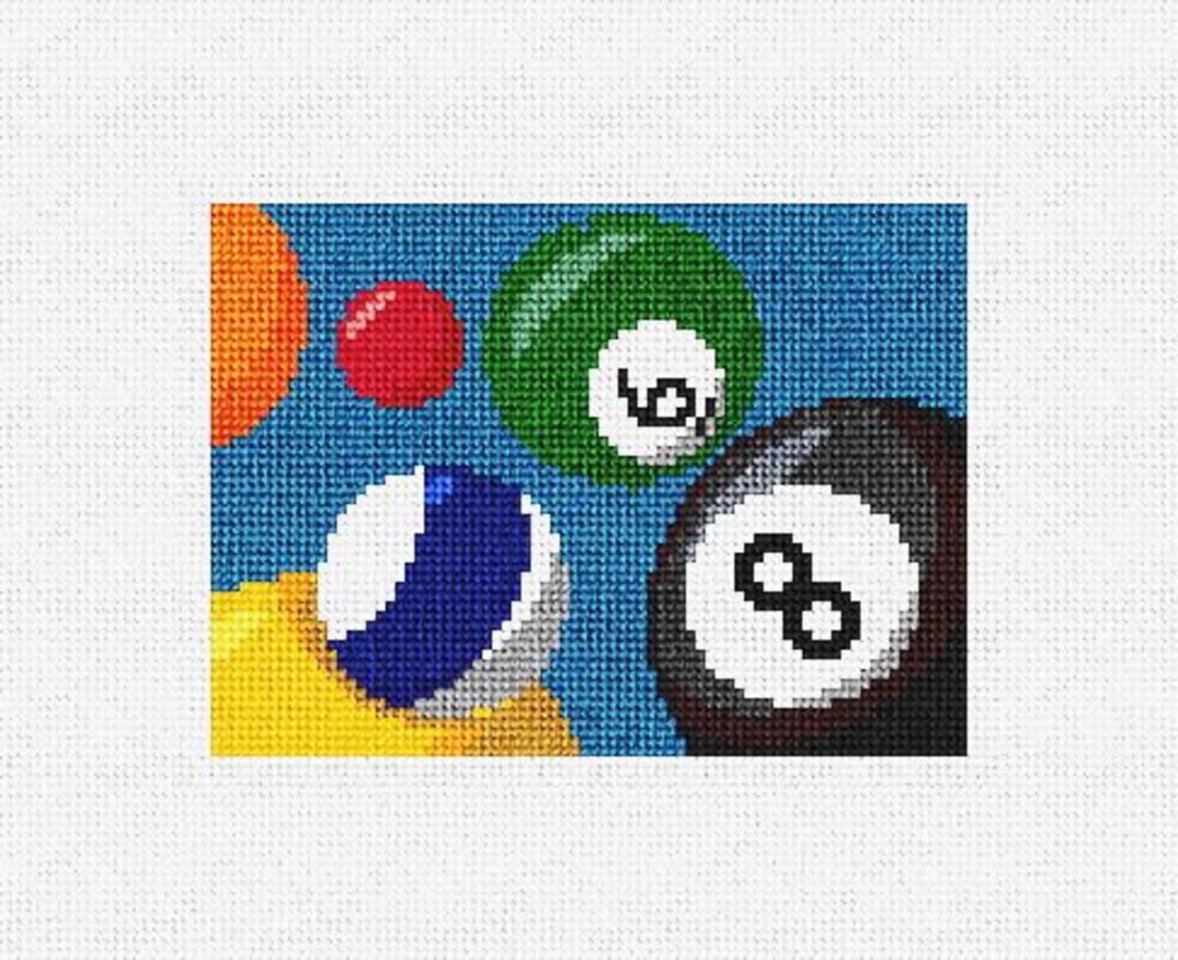 Billiards Needlepoint Card Wallet DIY Kit - Etsy