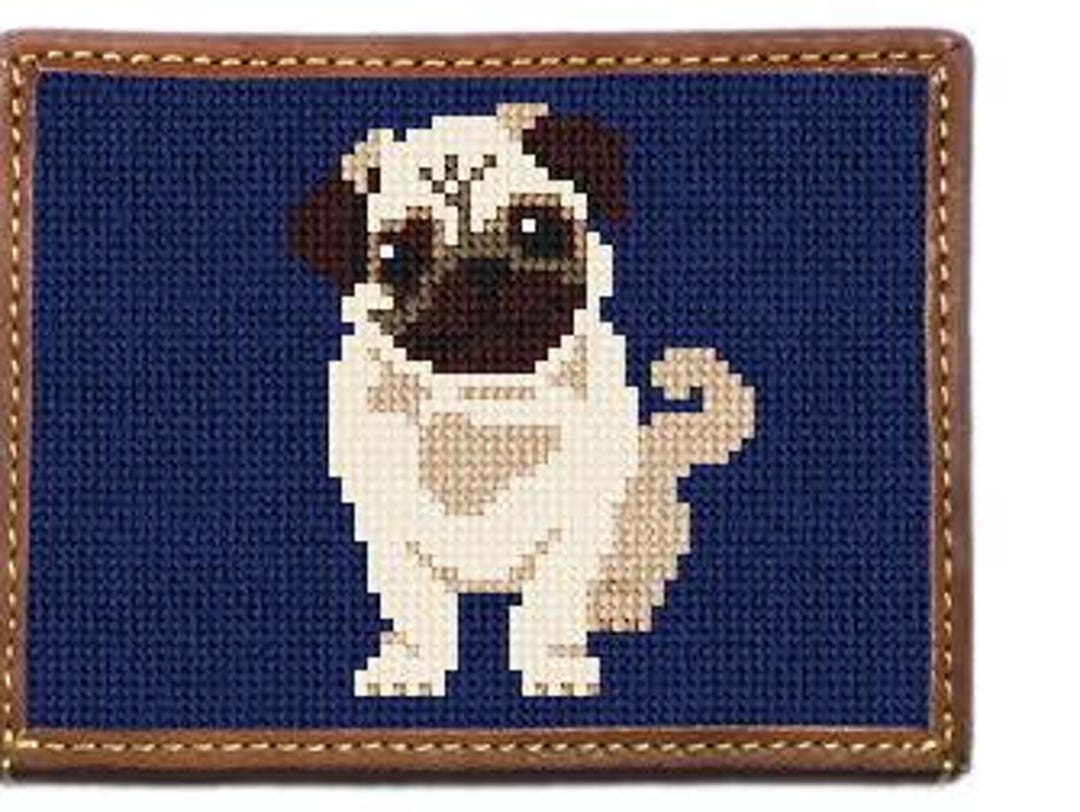 Cutie Pug Finished Needlepoint Card Wallet - Etsy