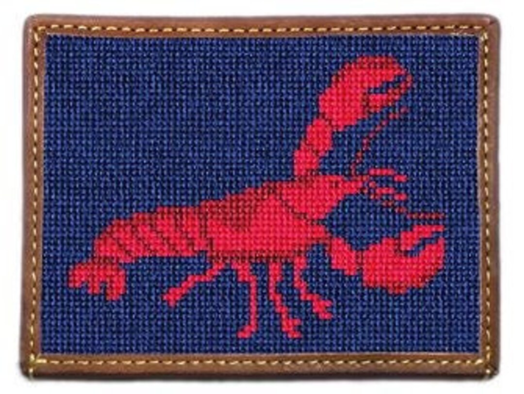 Lobster Finished Needlepoint Card Wallet - Etsy