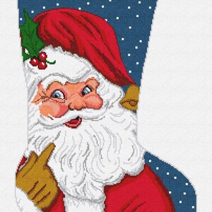 Vintage Santa Needlepoint Christmas Stocking DIY Kit - Etsy