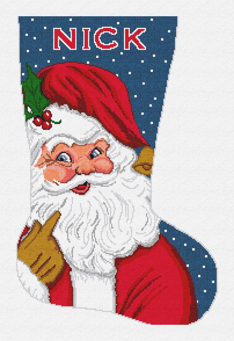 Vintage Santa Needlepoint Christmas Stocking DIY Kit - Etsy