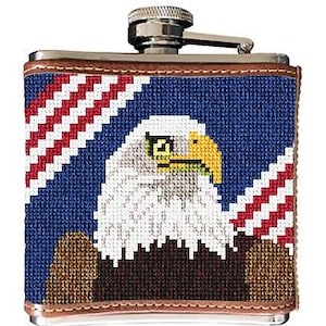 Eagle Needlepoint Flask Finished - Etsy