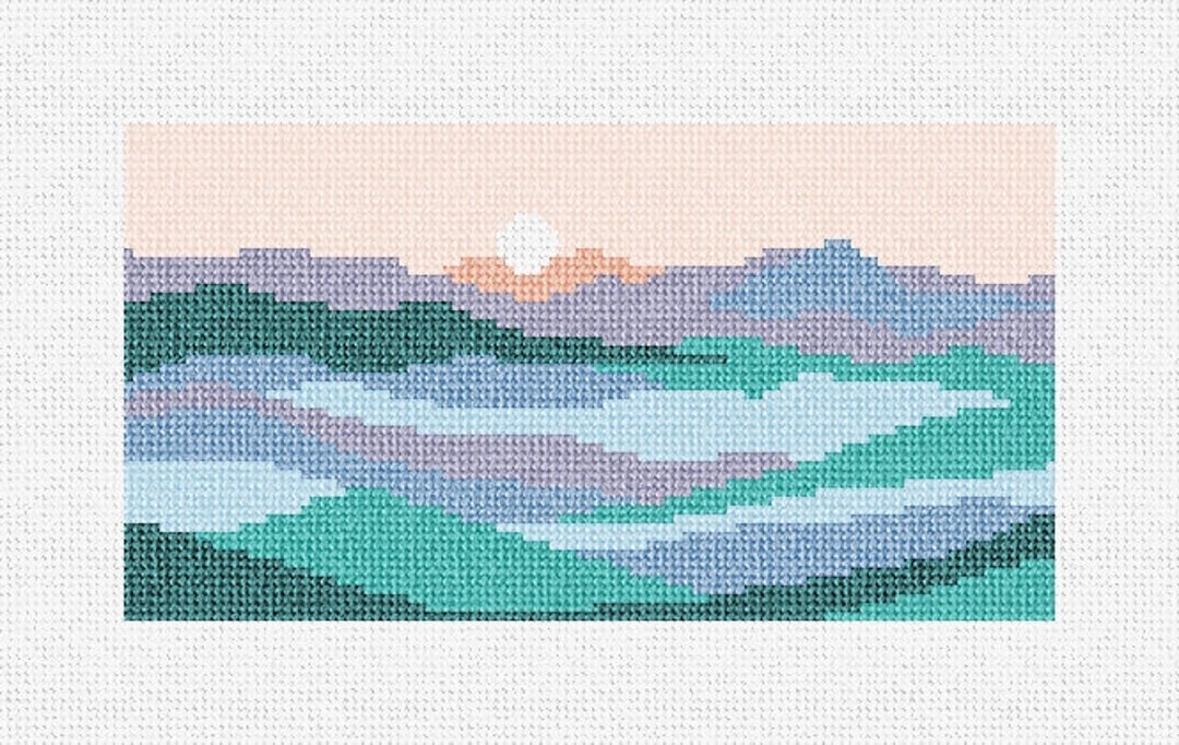 Misty Sunset Simple Needlepoint Eyeglass Case DIY Kit - Etsy