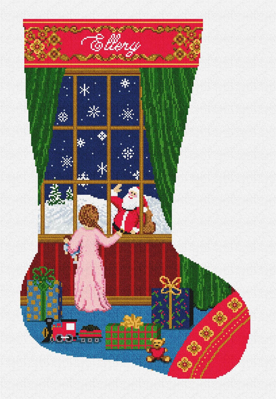 Holiday Dreams Christmas Stocking Needlepoint DIY Kit - Etsy