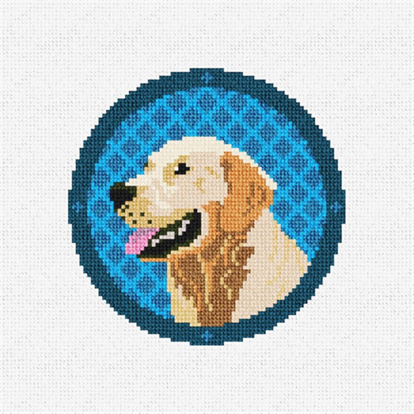 Holiday Golden Retriever Needlepoint Christmas Ornament DIY Kit - Etsy