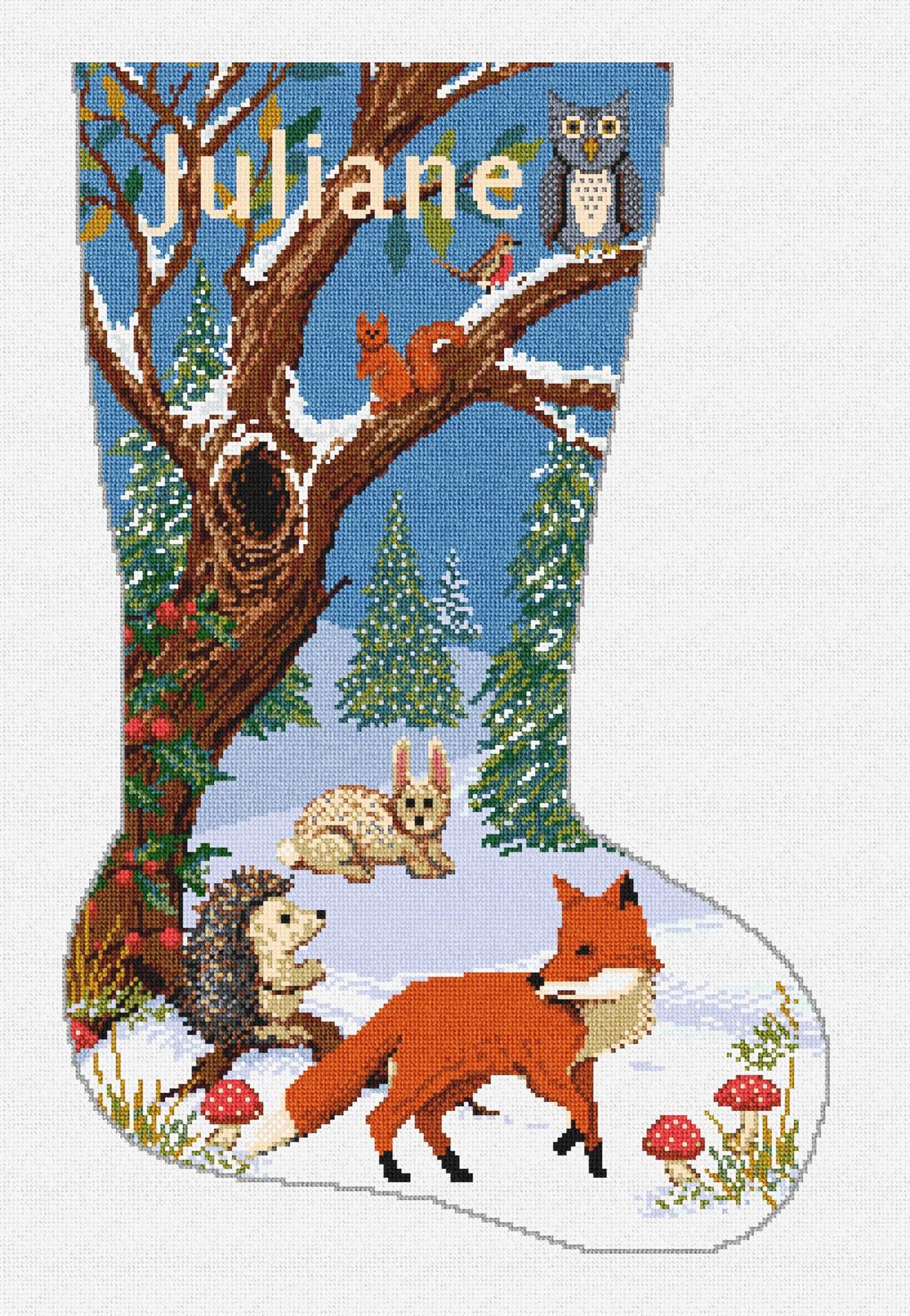 Winter Woodland Christmas Stocking Needlepoint DIY Kit - Etsy