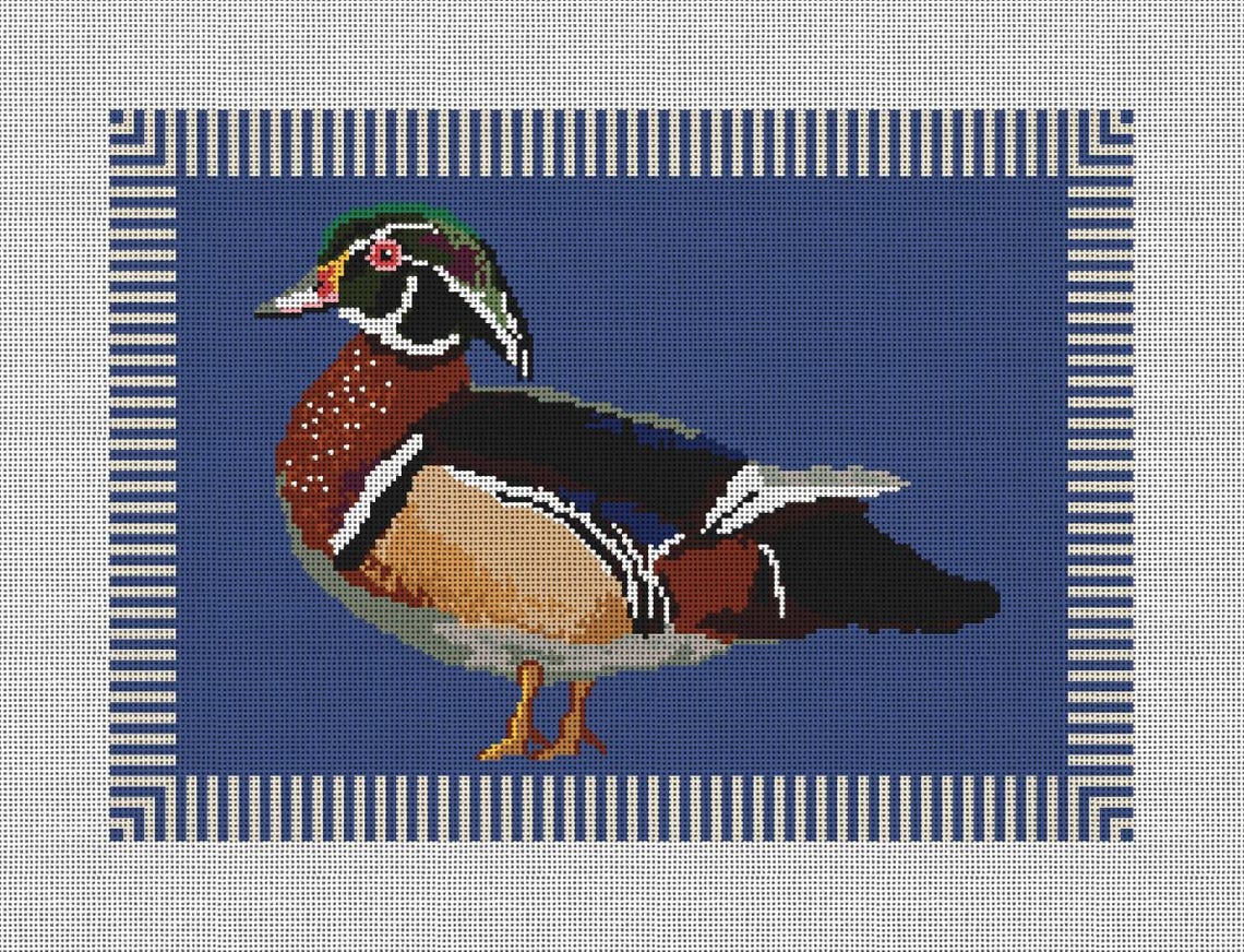 Wood Duck Needlepoint Pillow DIY Kit - Etsy