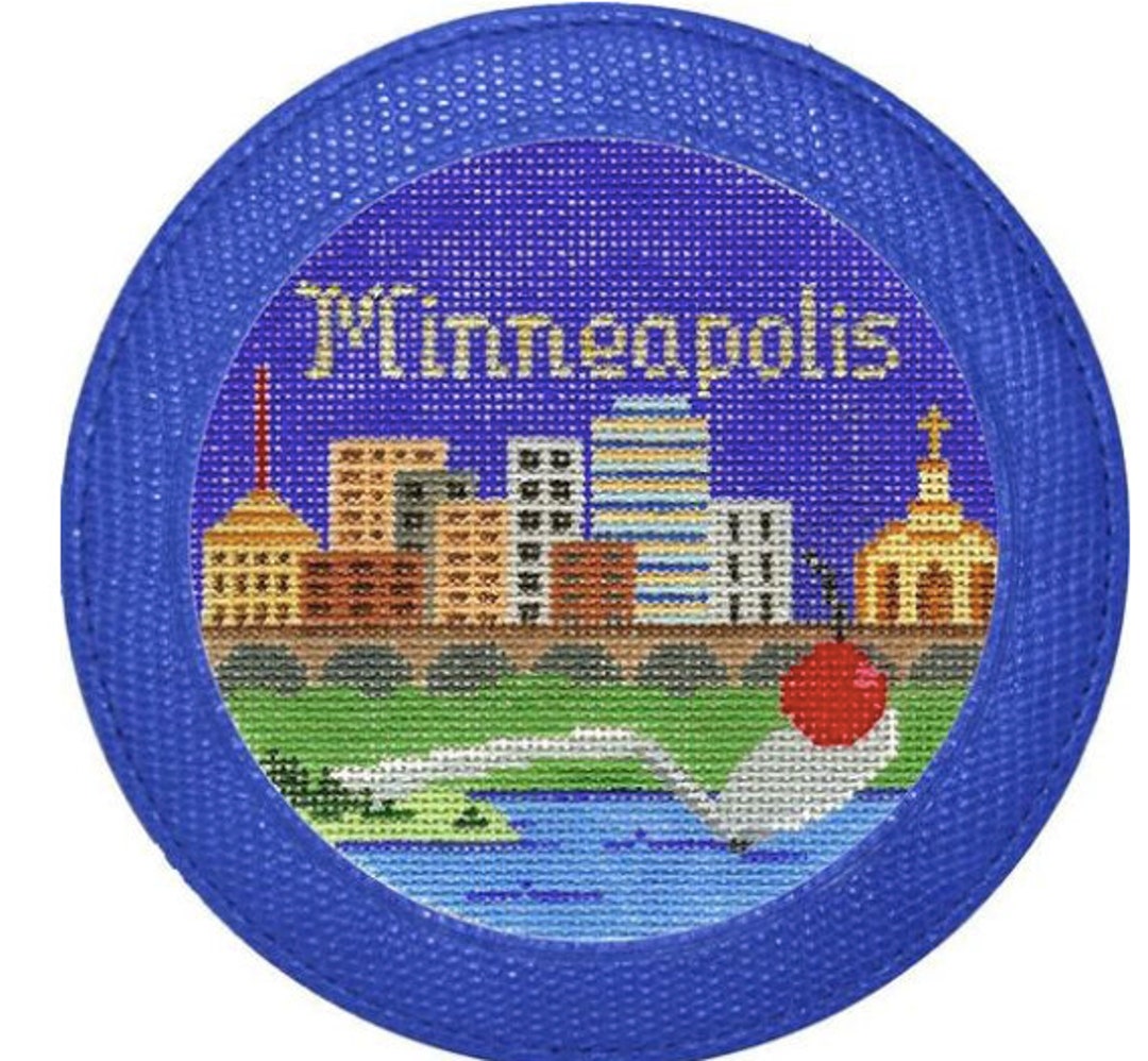 Needlepoint 5" Leather Coaster/ornament Self-finishing Piece (BAG67 ...