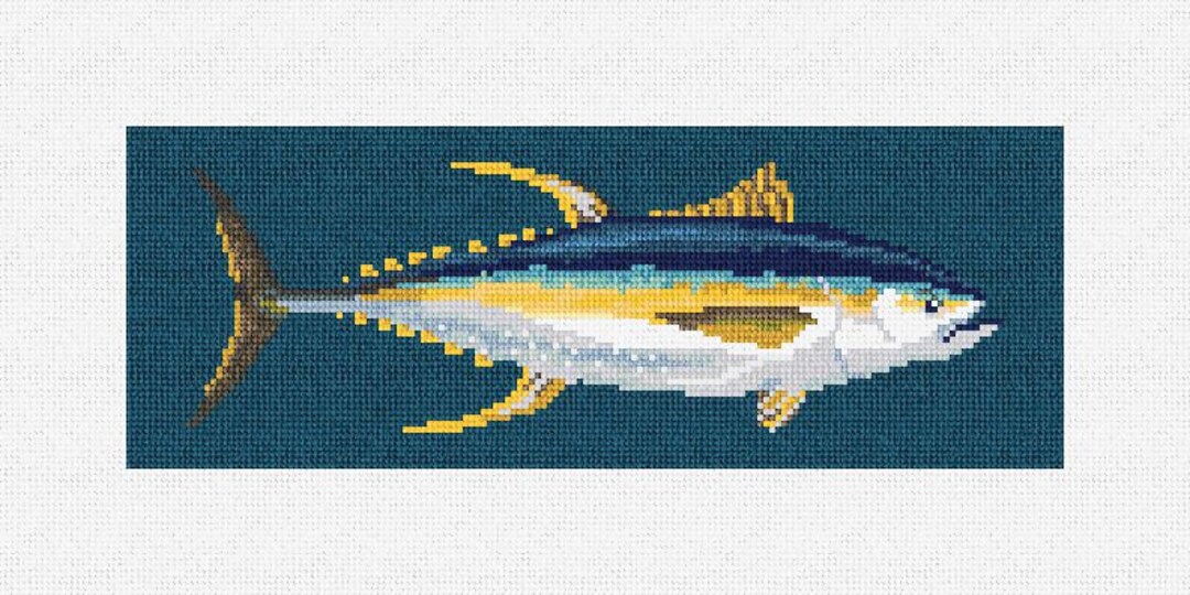 Yellowfin Tuna Needlepoint Wallet DIY Kit - Etsy