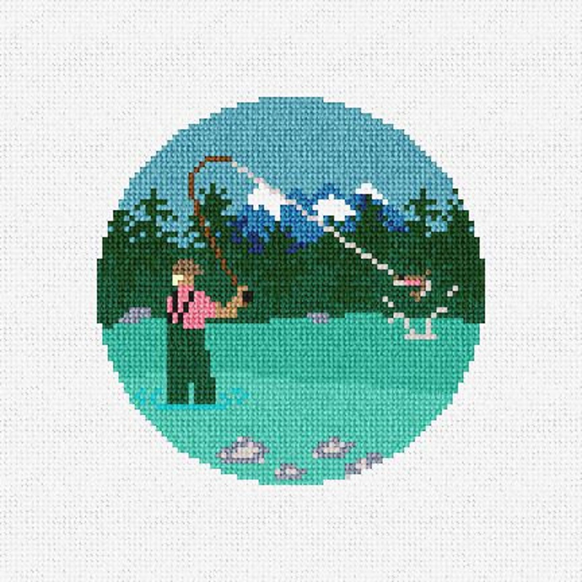 Fly Fishing Needlepoint Christmas Ornament DIY Kit - Etsy