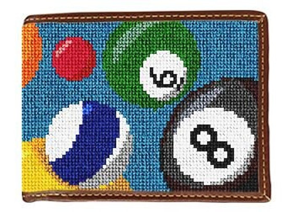 Billiards Finished Needlepoint Wallet - Etsy