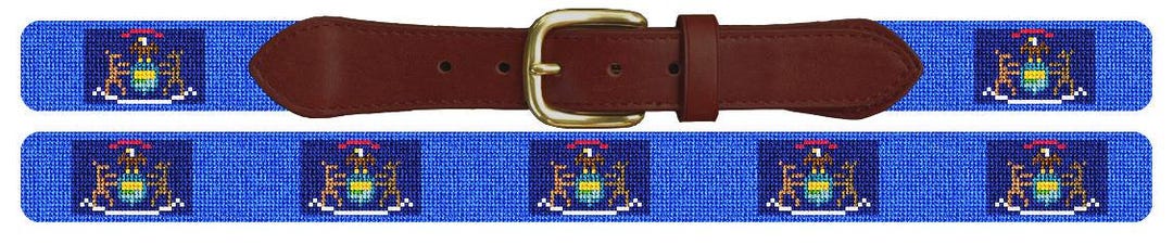 Michigan Flag Finished Needlepoint Belt - Etsy