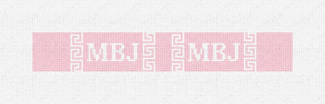 Pink Greek Key Needlepoint Key Fob DIY Kit - Etsy