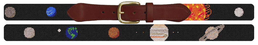 Solar System Finished Needlepoint Belt - Etsy