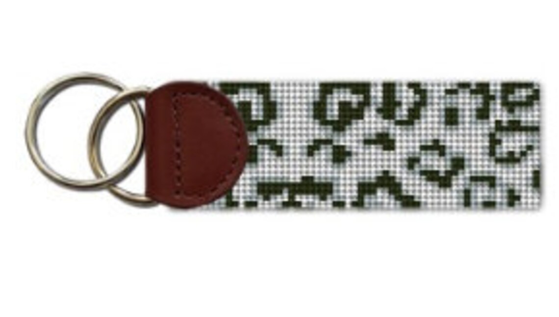 Snow Leopard Finished Needlepoint Key Fob | Etsy