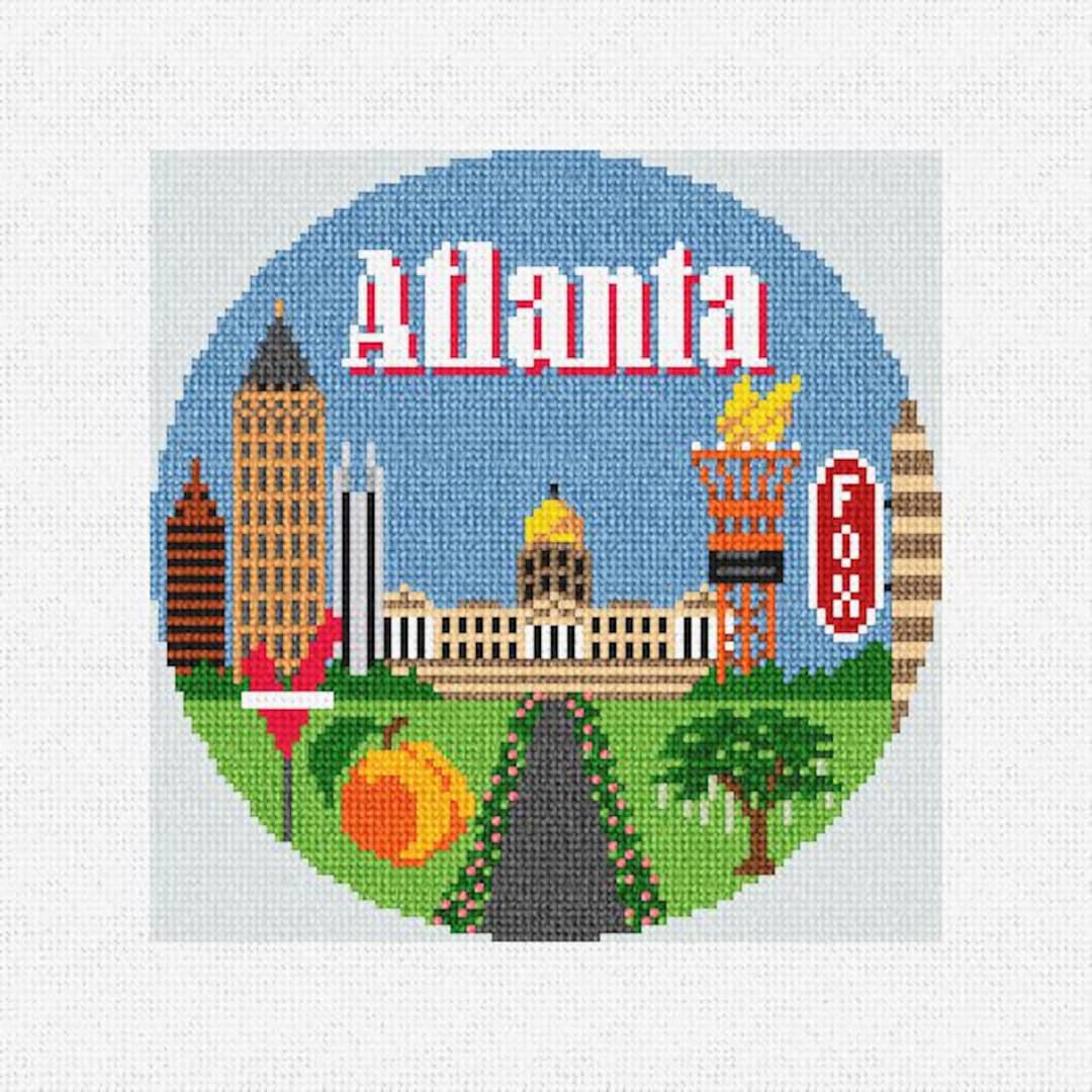 Atlanta Needlepoint Christmas Ornament DIY Kit - Etsy