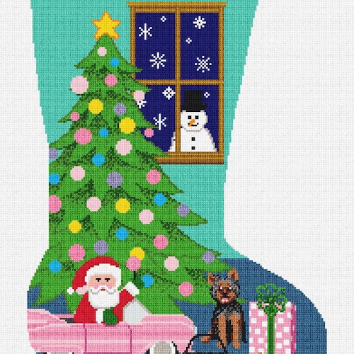 Vintage Santa Needlepoint Christmas Stocking DIY Kit - Etsy