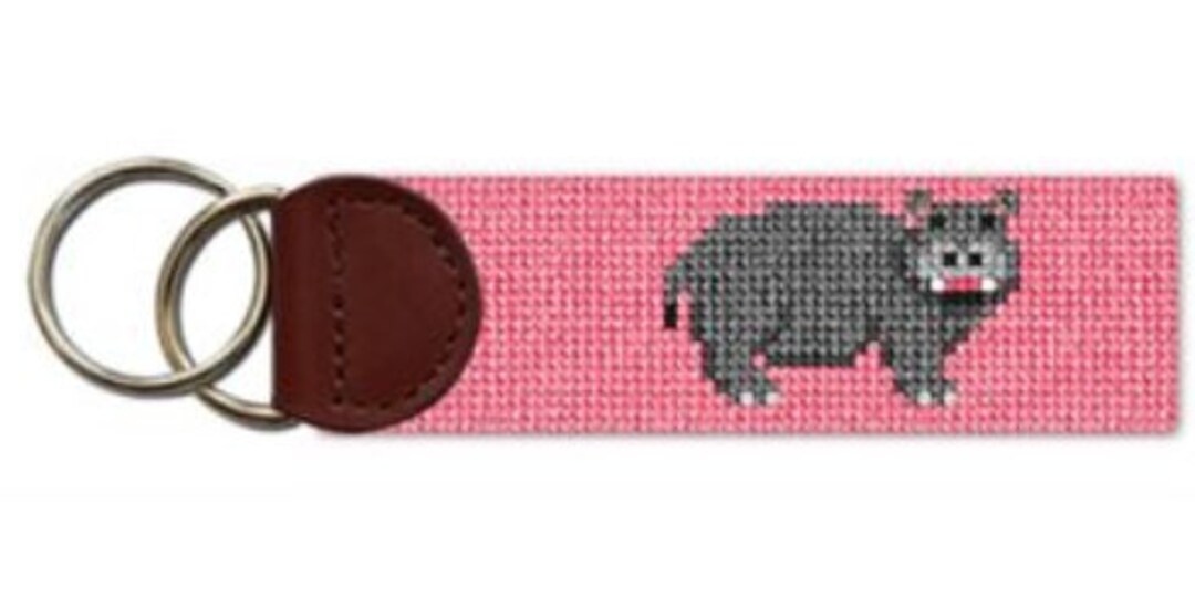 Hilarious Hippo Finished Needlepoint Key Fob - Etsy