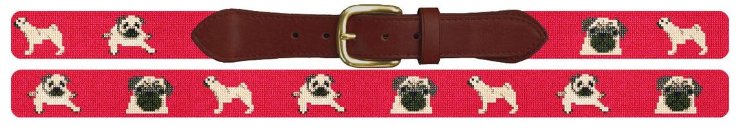 Preppy Pug Finished Needlepoint Belt - Etsy
