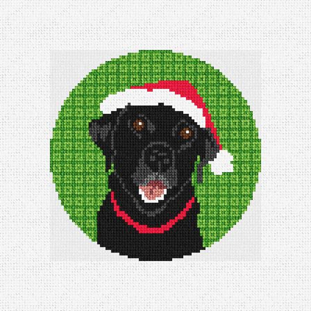 Christmas Black Lab Needlepoint Ornament DIY Kit - Etsy