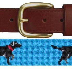 Black Lab Needlepoint Belt Finished - Etsy
