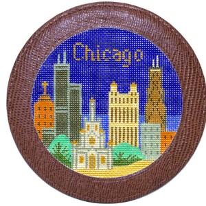 Needlepoint 5" Leather Coaster/ornament Self-finishing Piece (BAG67 ...