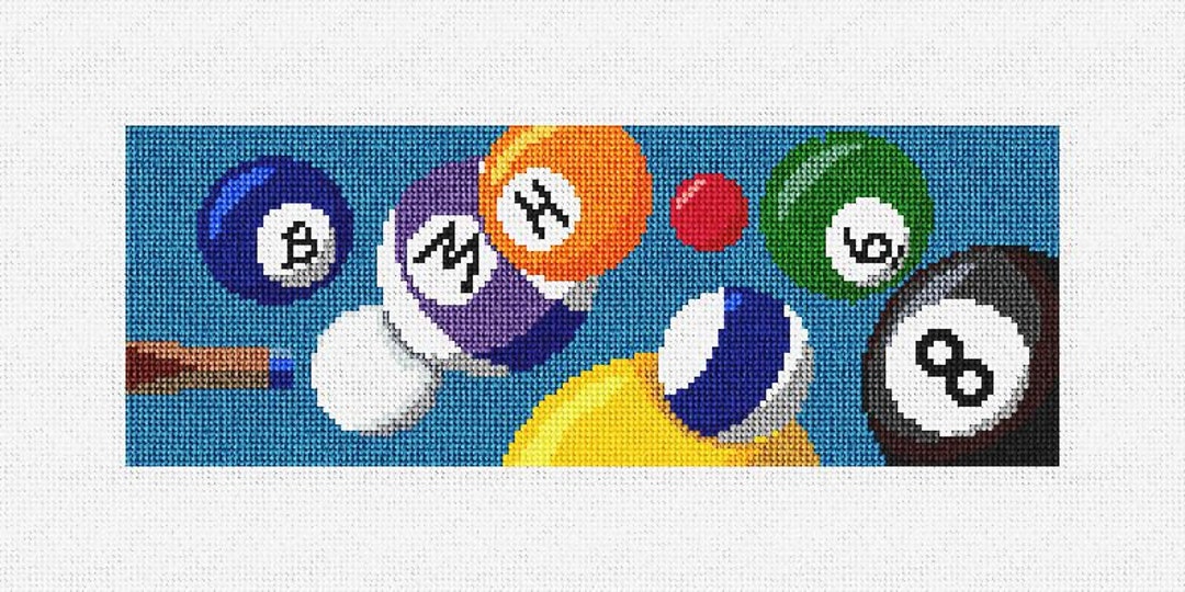 Billiards Needlepoint Wallet DIY Kit - Etsy