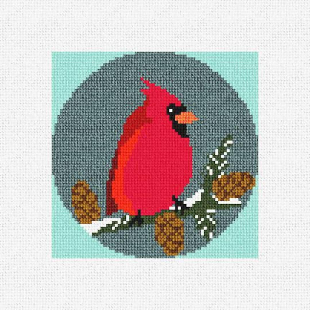 Cardinal Needlepoint Christmas Ornament DIY Kit - Etsy