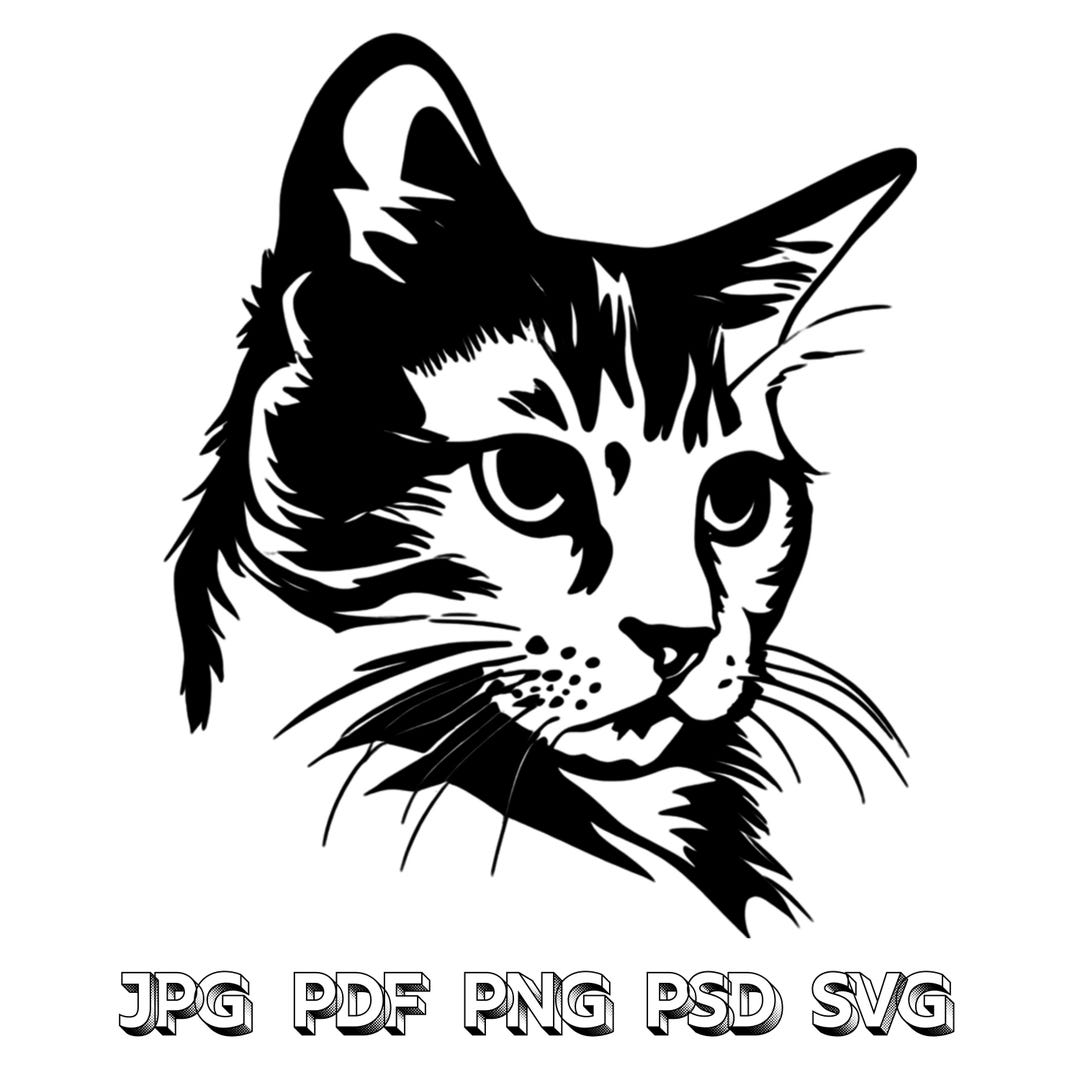 Cat Head SVG, Digital Download - Etsy