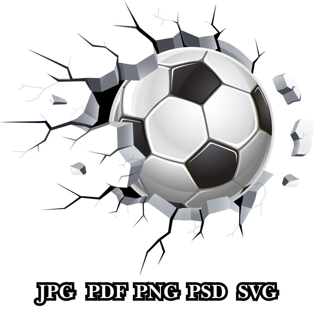 Soccer Ball Smash SVG, Football Impact Graphic, Soccer Explosion ...