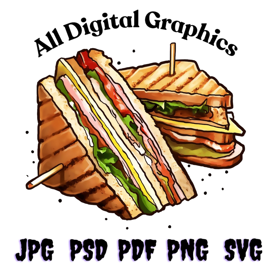 Sandwich Clipart: Fast Food Vector Graphics (digital Download) - Etsy