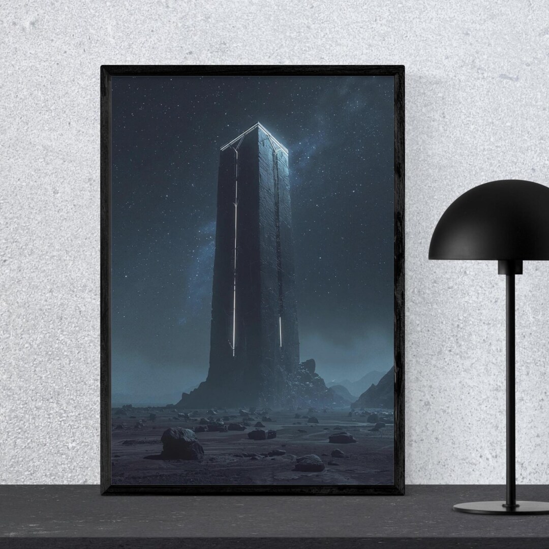 Dark Cosmic Tower on a Distant Planet – Sci-fi Alien Architecture ...