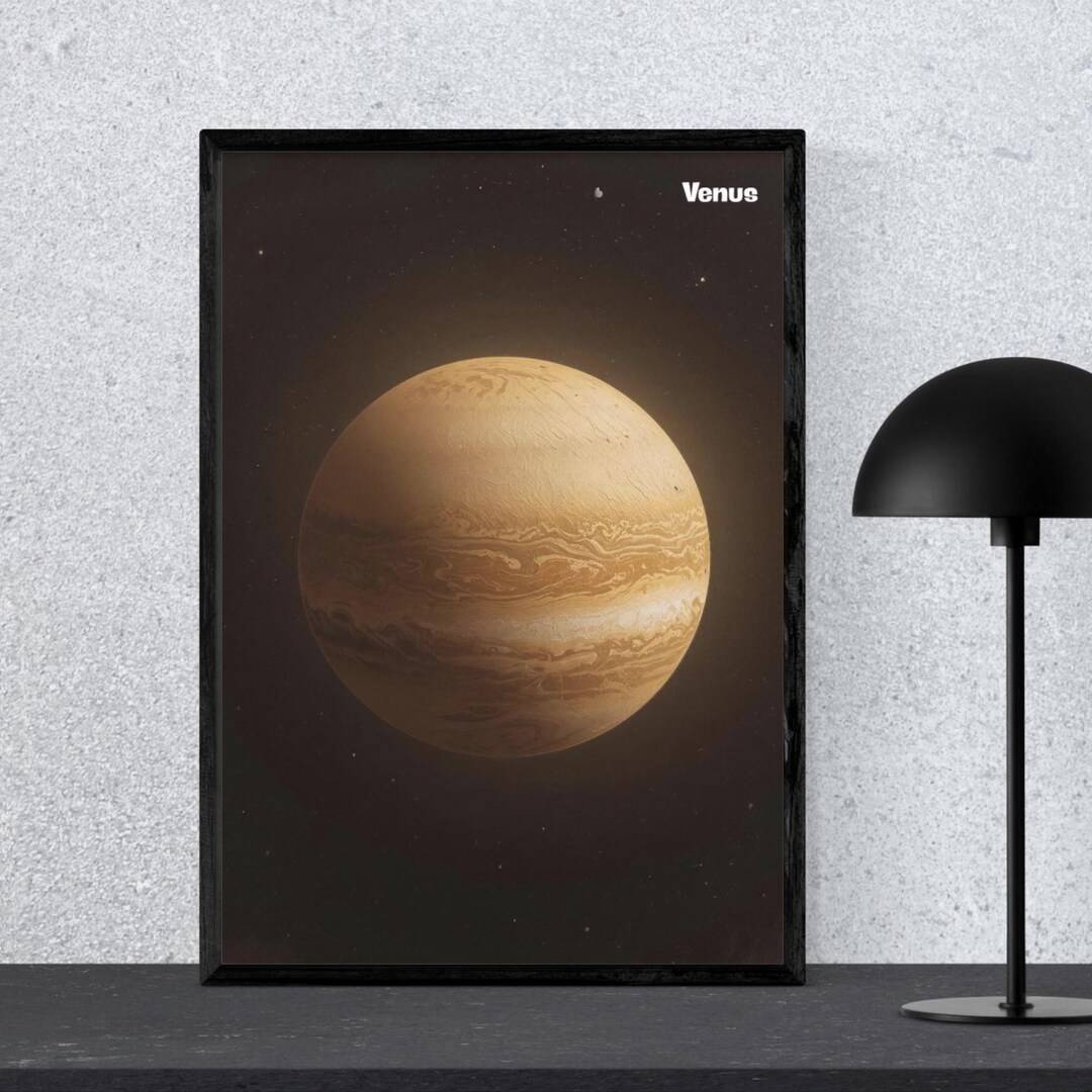 Venus Planet Poster | Space Wall Art | Realistic Cosmic Print of Venus ...