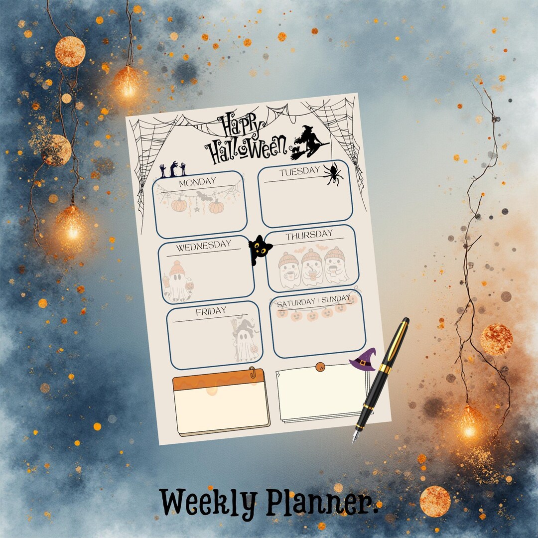 Halloween Weekly Planner | Cute & Cozy Spooky Organizer | PDF Instant ...