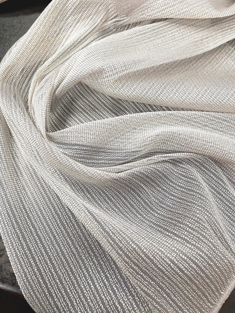 Metallic Silver Sheer Curtain - Chain Texture, Light Filtering, Custom ...