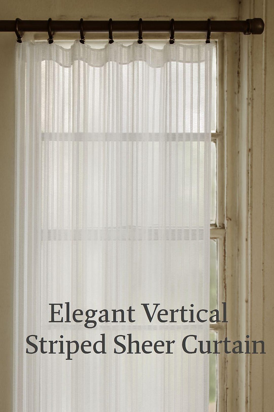 Modern Vertical Stripe Sheer Curtain | Custom Made Voile Drapes | Light ...