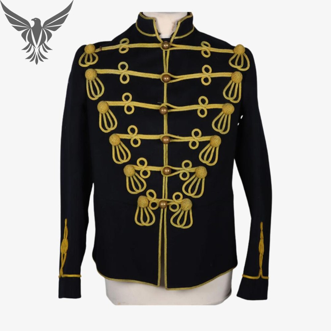 Pre WW1 British Hussars Uniform Tunic | Navy Blue Military Jacket With ...