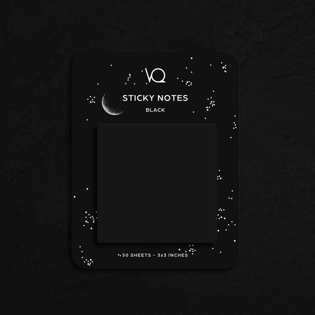 Matte Black Sticky Notes: 3x3 Notepad for Gel Pens - Etsy