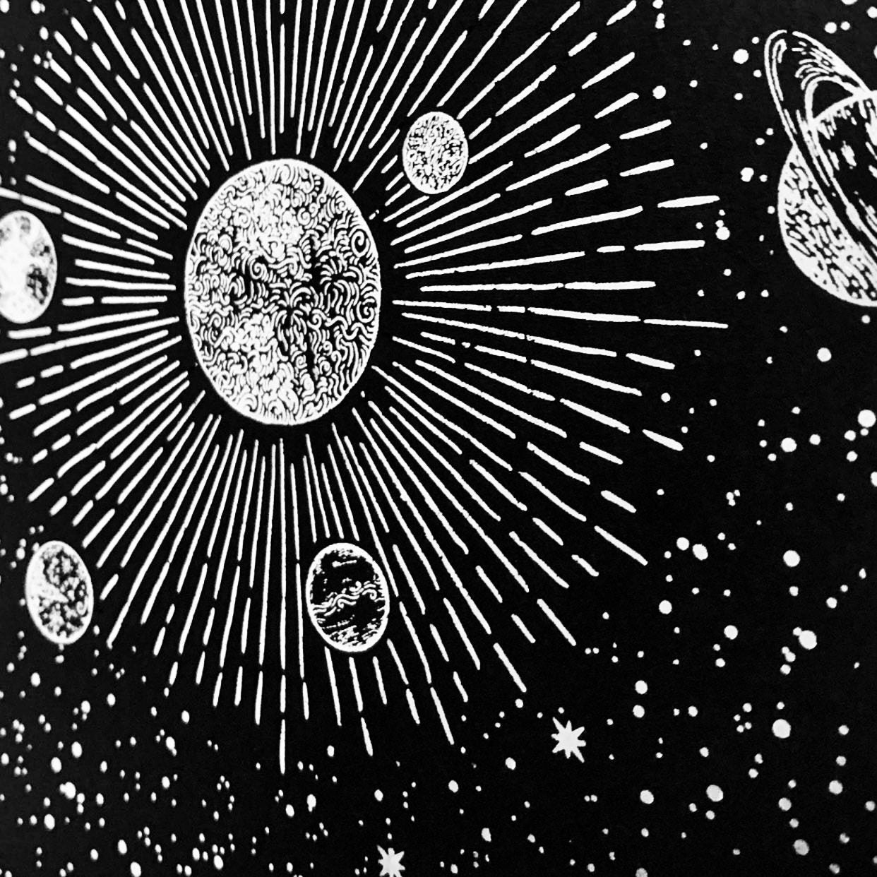 SOLAR SYSTEM Silver Foil Art Print Planets Celestial Wall - Etsy