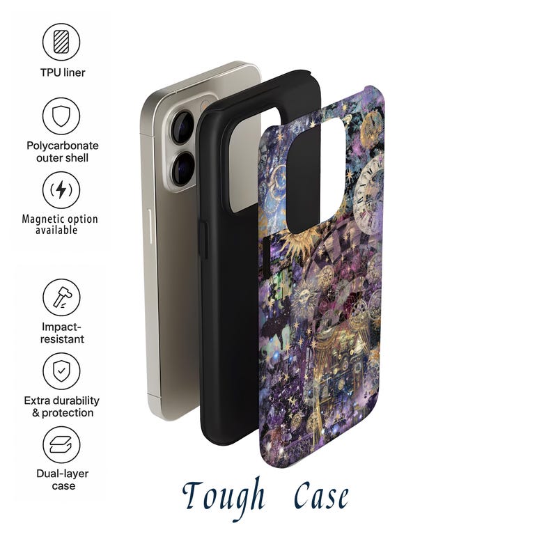 Whimsical Sun Case Star Galaxy Collage Cover met iPhone 17 16 15 14 13 ...