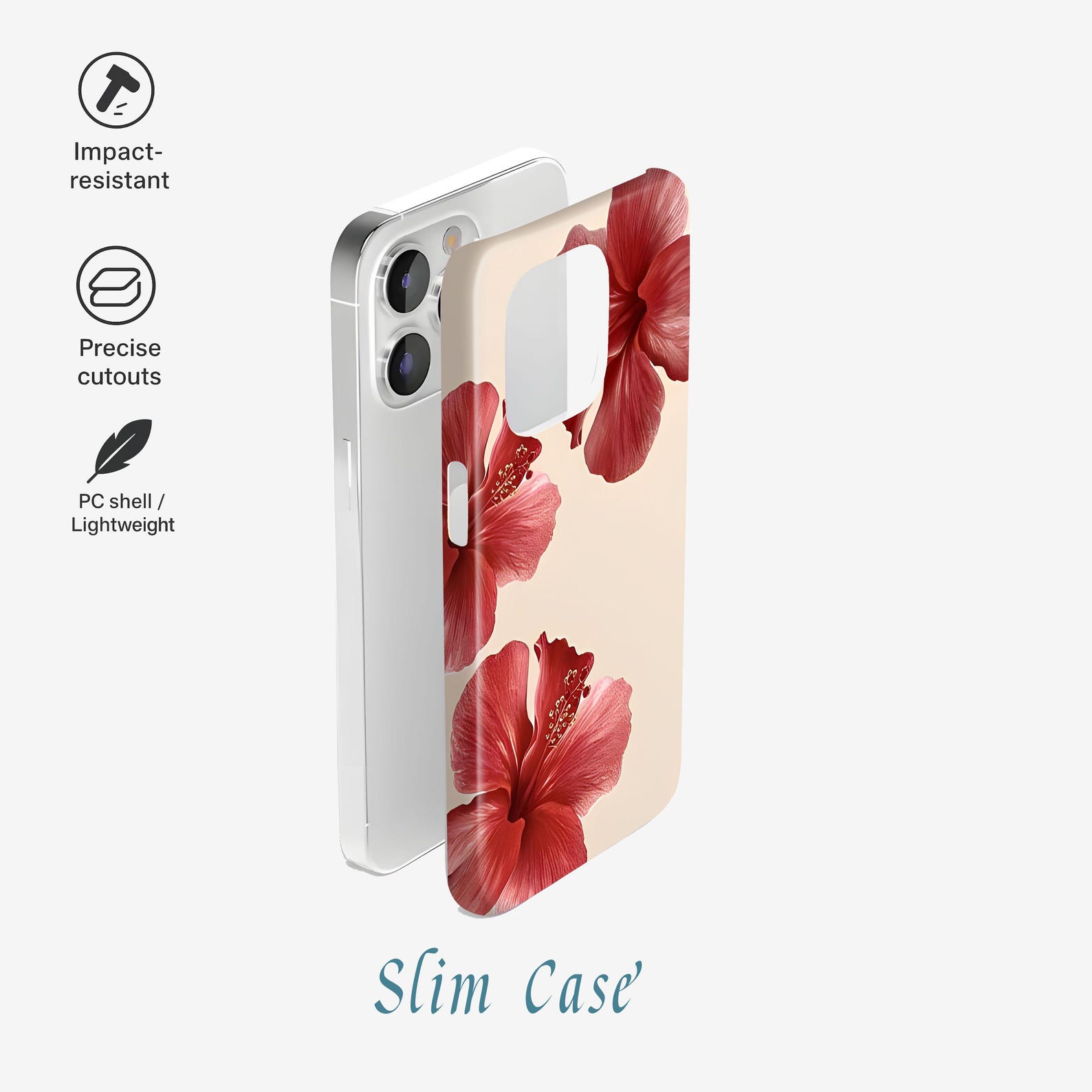 Floral Tropical Hibiscus Phone Case,hawaiian Aesthetic for iPhone 17 16 ...