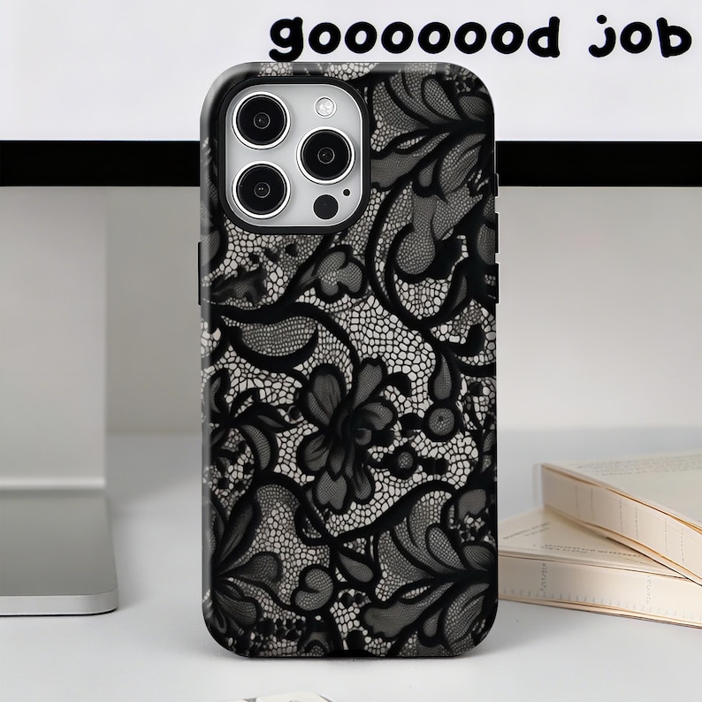 Black Lace Bride Pattern Stockings Phone Case, Compatible With iPhone ...