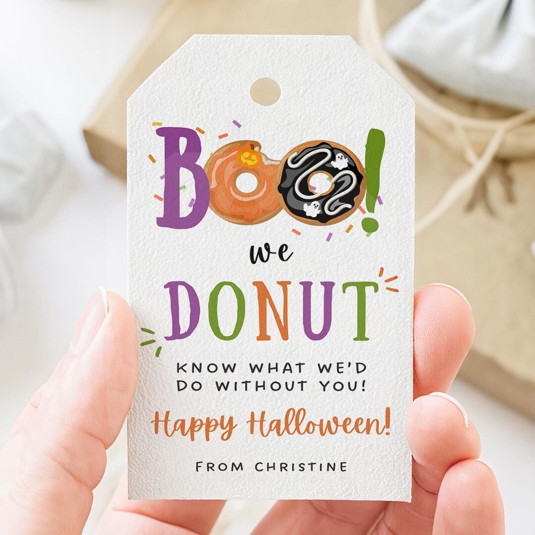 Editable Donut Gift Tag: Teacher, Staff, Employee Treat (digital ...